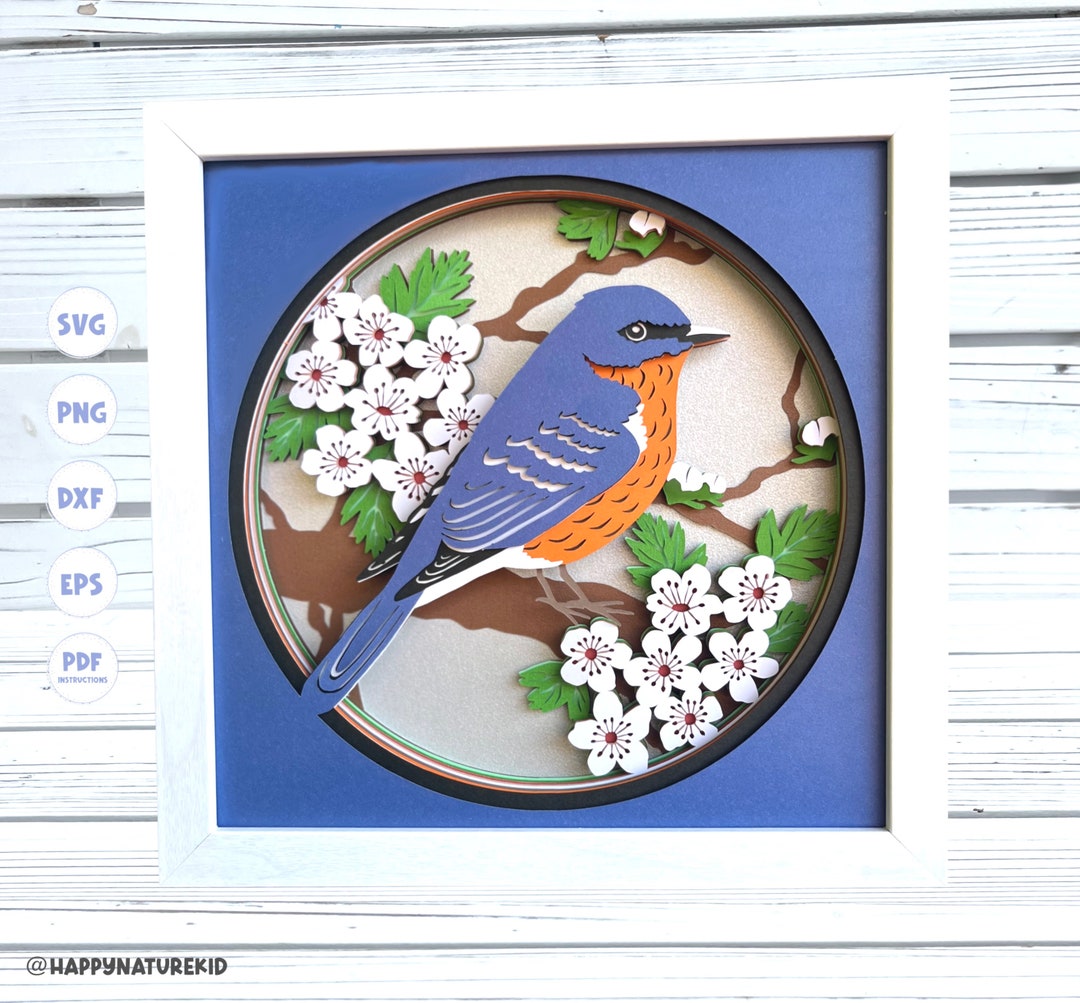 3d Bluebird Shadow Box Svg, 3d Layered Svg, 3d Svg, Svg Files for Cricut, Missouri State Bird ...