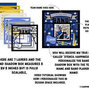 Personalized Band Shadow Box Svg, Band Shadow Box, 3d Music Svg, 3d ...