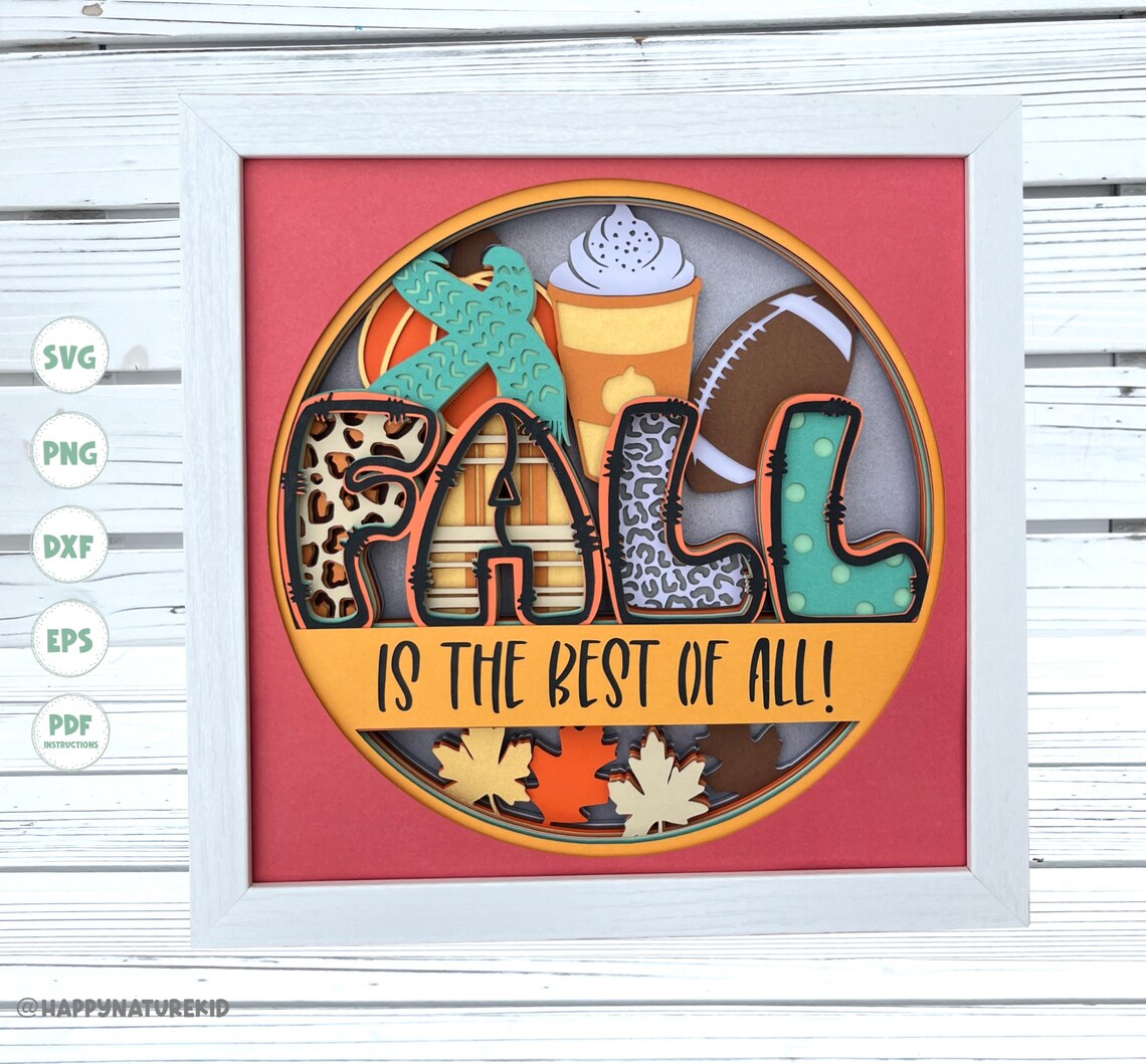 Fall Shadow Box Svg Shadow Box Svg Sweater Weather Svg - Etsy