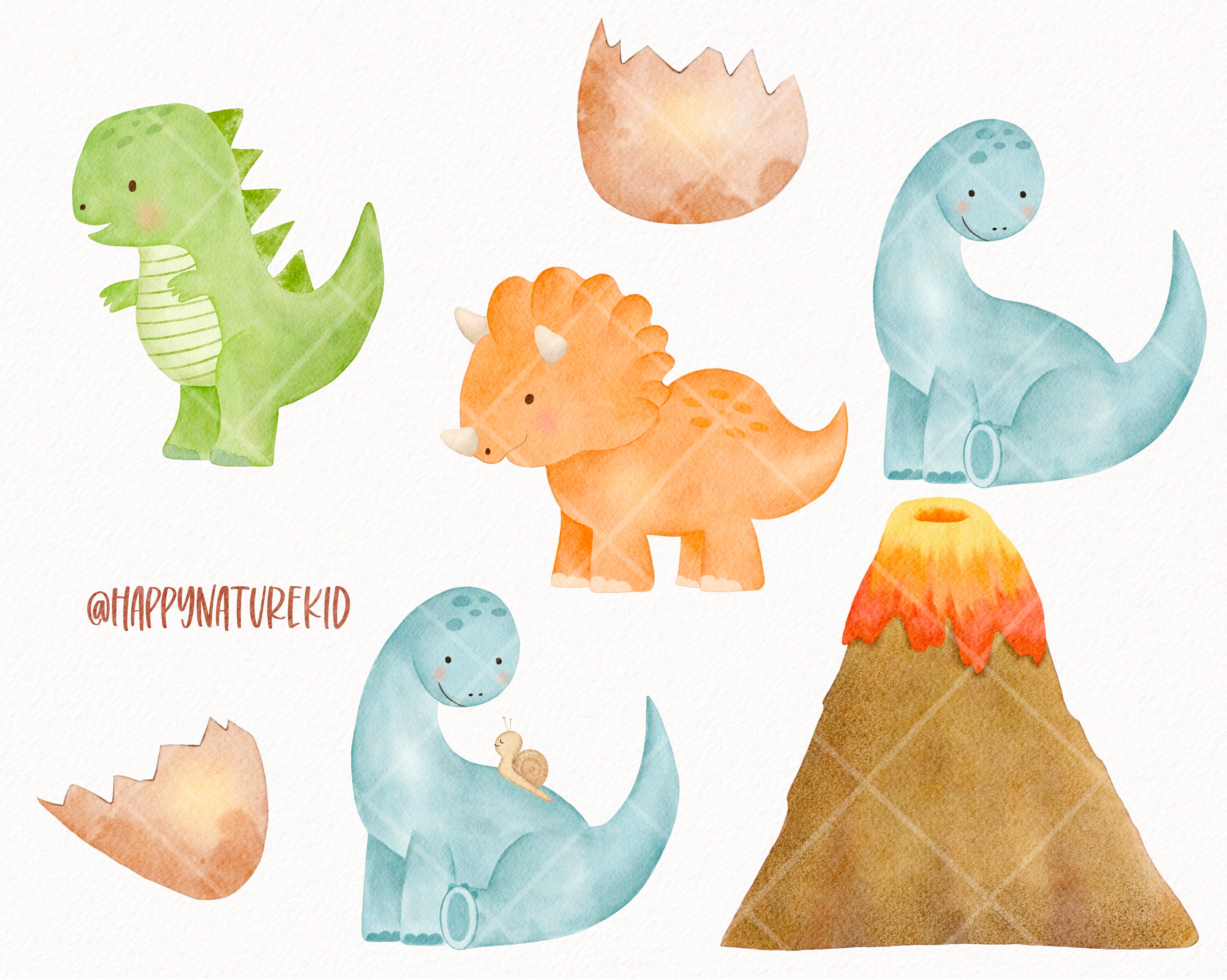 Dinosaur Clipart Watercolor Dinosaur Clipart Dinosaur Png - Etsy
