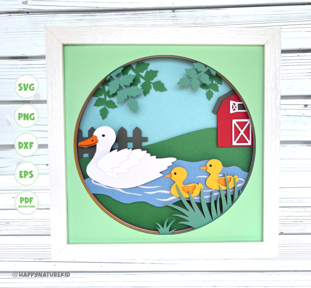 3d Duck Farm Shadow Box Svg, 3d Farm Svg, 3d Farm Shadow Box Svg, 3d ...