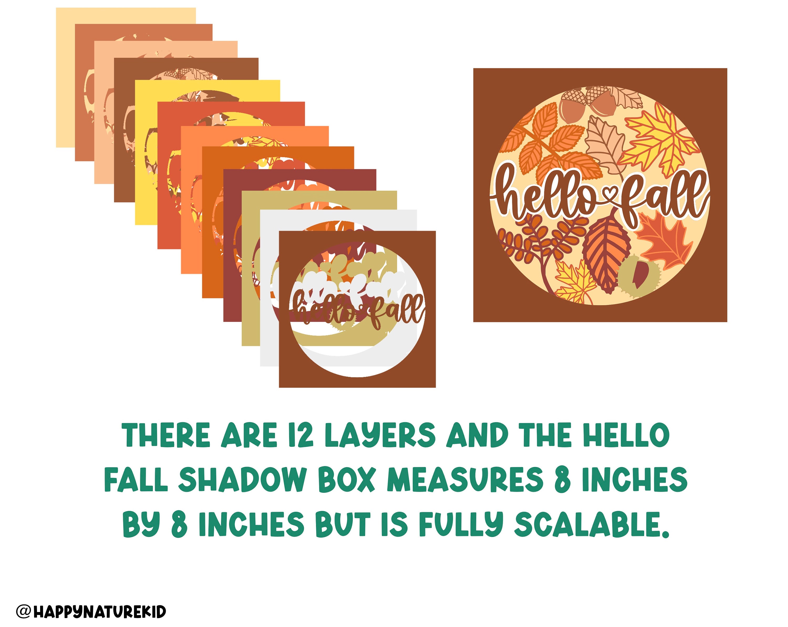 Hello Fall Svg Hello Fall Shadow Box Svg Fall Shadow Box - Etsy