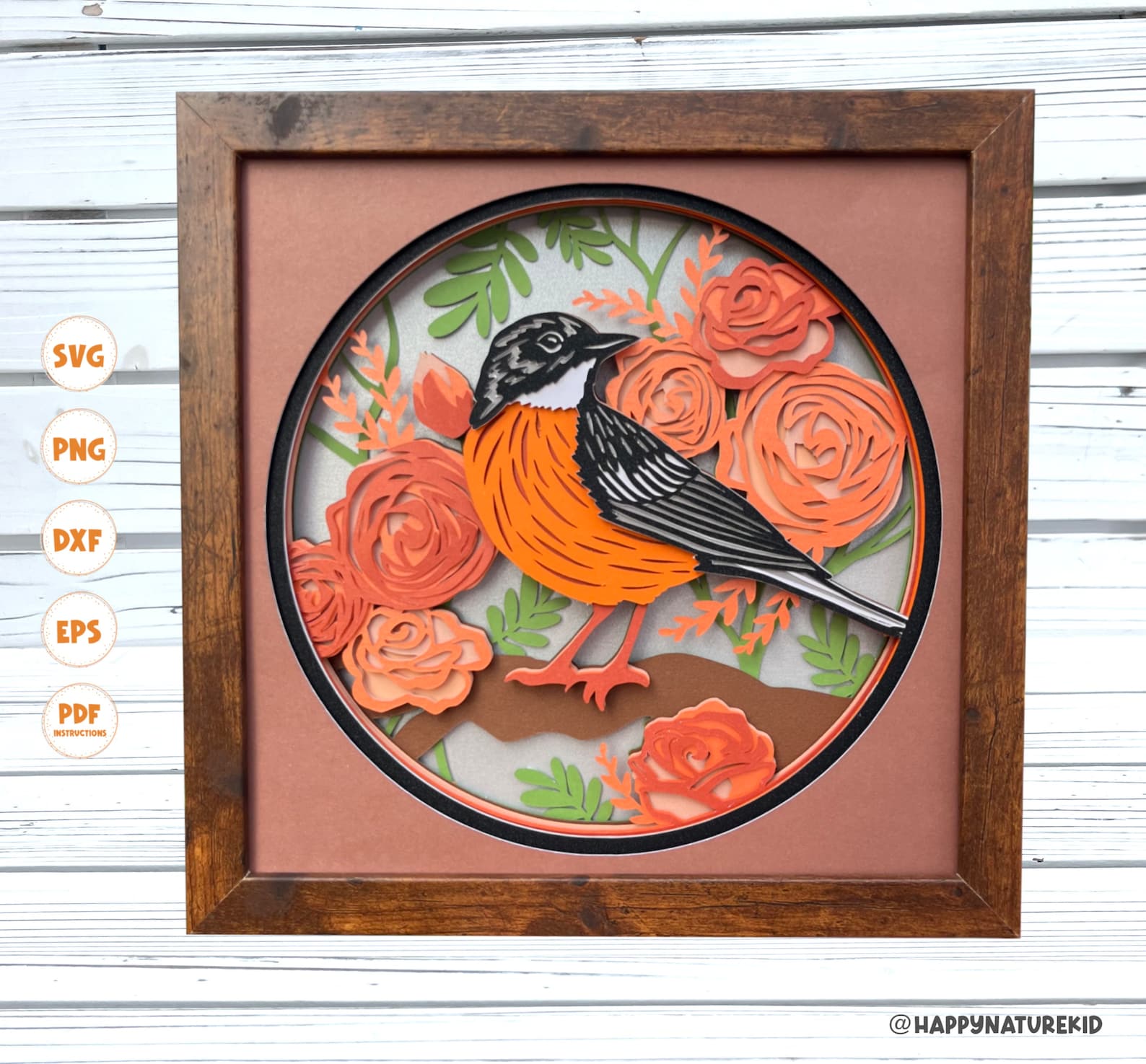 3d Robin Shadow Box Svg, 3d Layered Svg, 3d Shadow Box Svg, Cottagecore ...