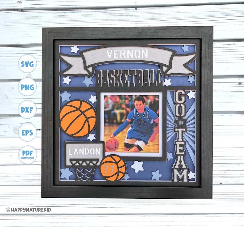 3d Personalized Basketball Shadow Box Svg, 3d Shadow Box Svg, Svg Files ...