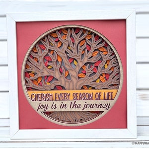 3d Fall Tree Shadow Box Svg, 3d Fall Tree Svg, 3d Layered Svg, 3d Svg ...