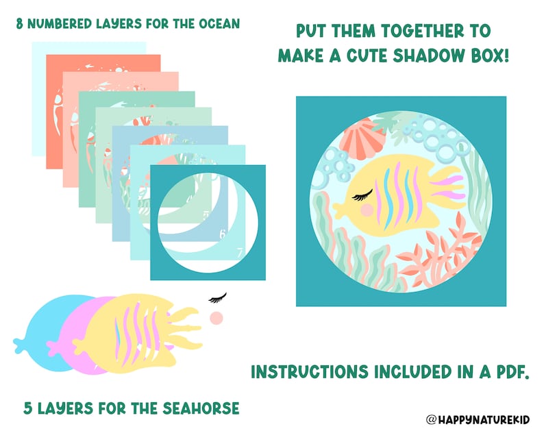 Fish Shadow Box Svg Fish Svg Shadow Box Svg 3d Svg Cricut - Etsy