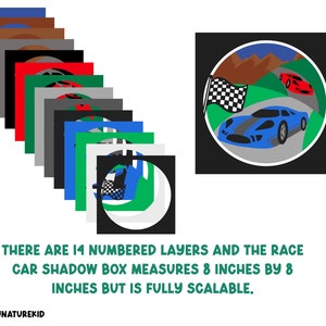 Race Car Shadow Box Svg Shadow Box Svg Layered Svg Race Car Svg 3d Svg ...