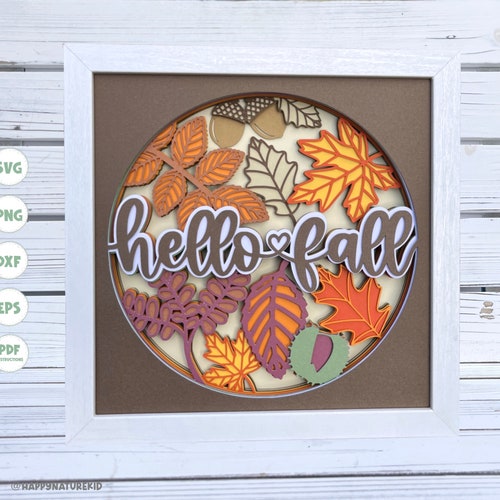 Hello Fall Svg Hello Fall Shadow Box Svg Fall Shadow Box - Etsy