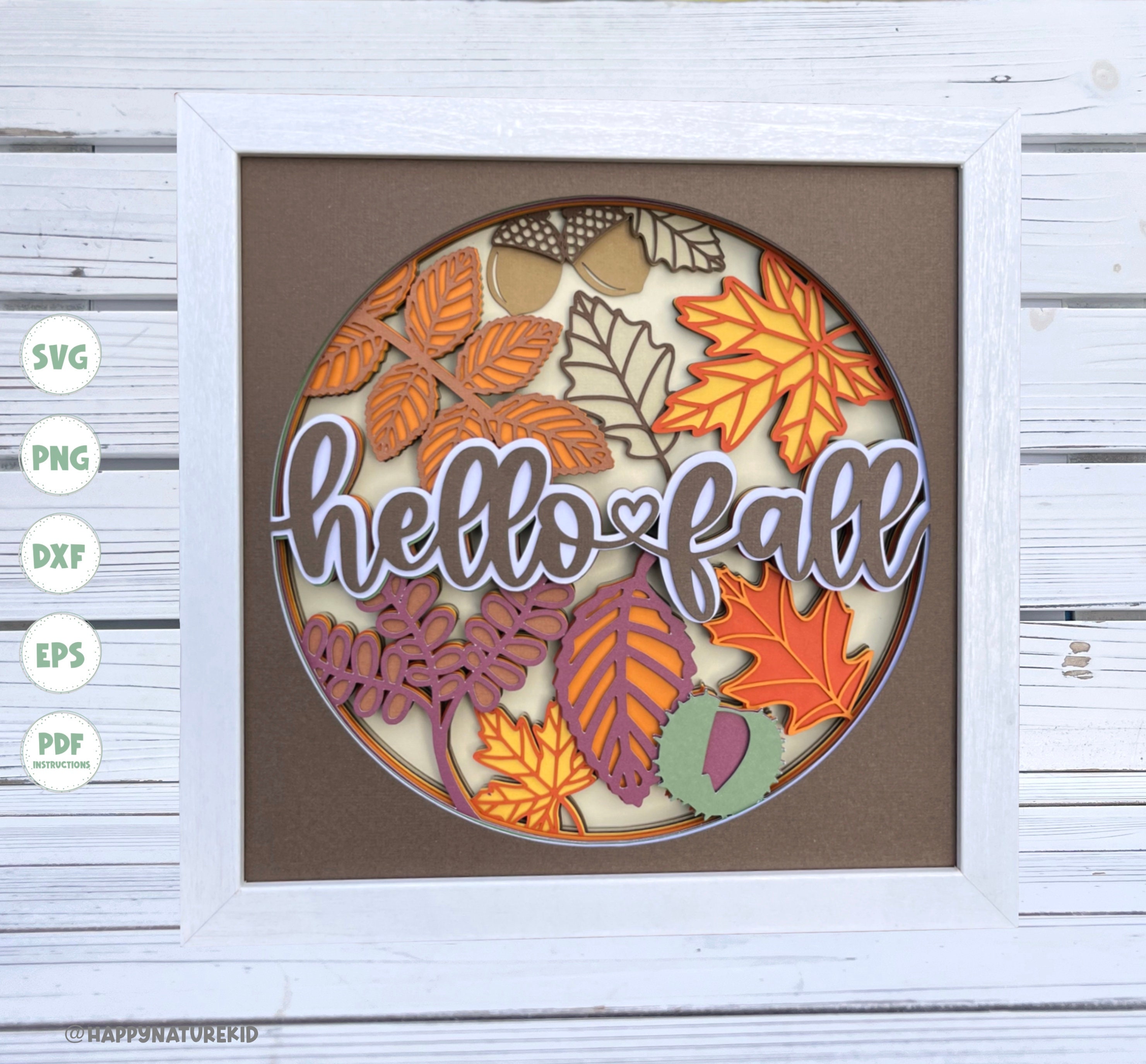 Hello Fall Svg Hello Fall Shadow Box Svg Fall Shadow Box - Etsy