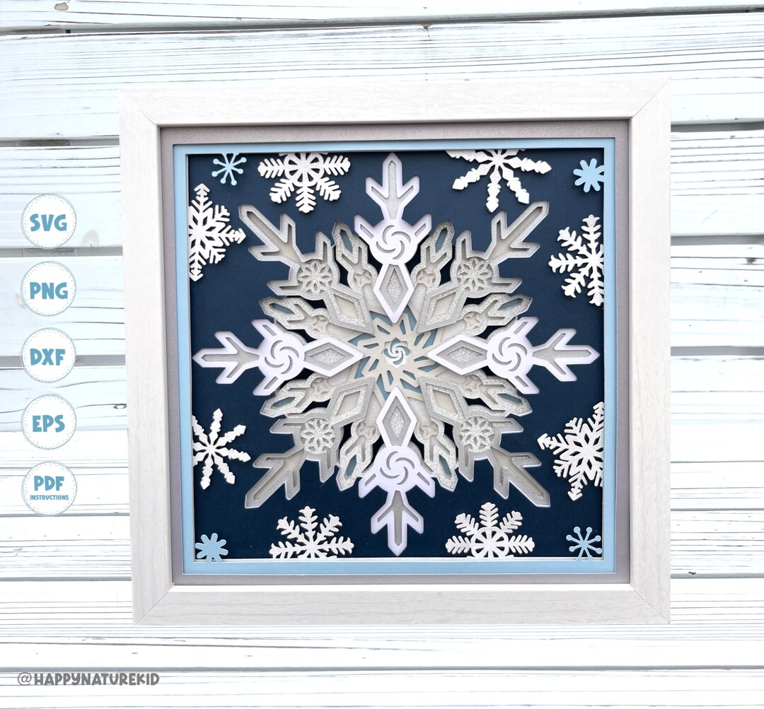 Snowflake Shadow Box Svg, Layered Svg, Shadow Box Svg, 3d Svg, Mandala ...