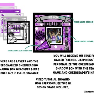 Cheerleading Shadow Box Svg, Shadow Box Svg, Cheerleading Svg, Cheer ...