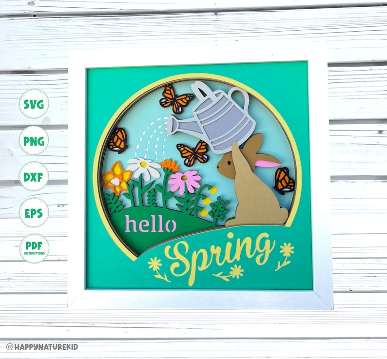 3d Hello Spring Shadow Box Svg 3d Layered Svg Easter Shadow - Etsy