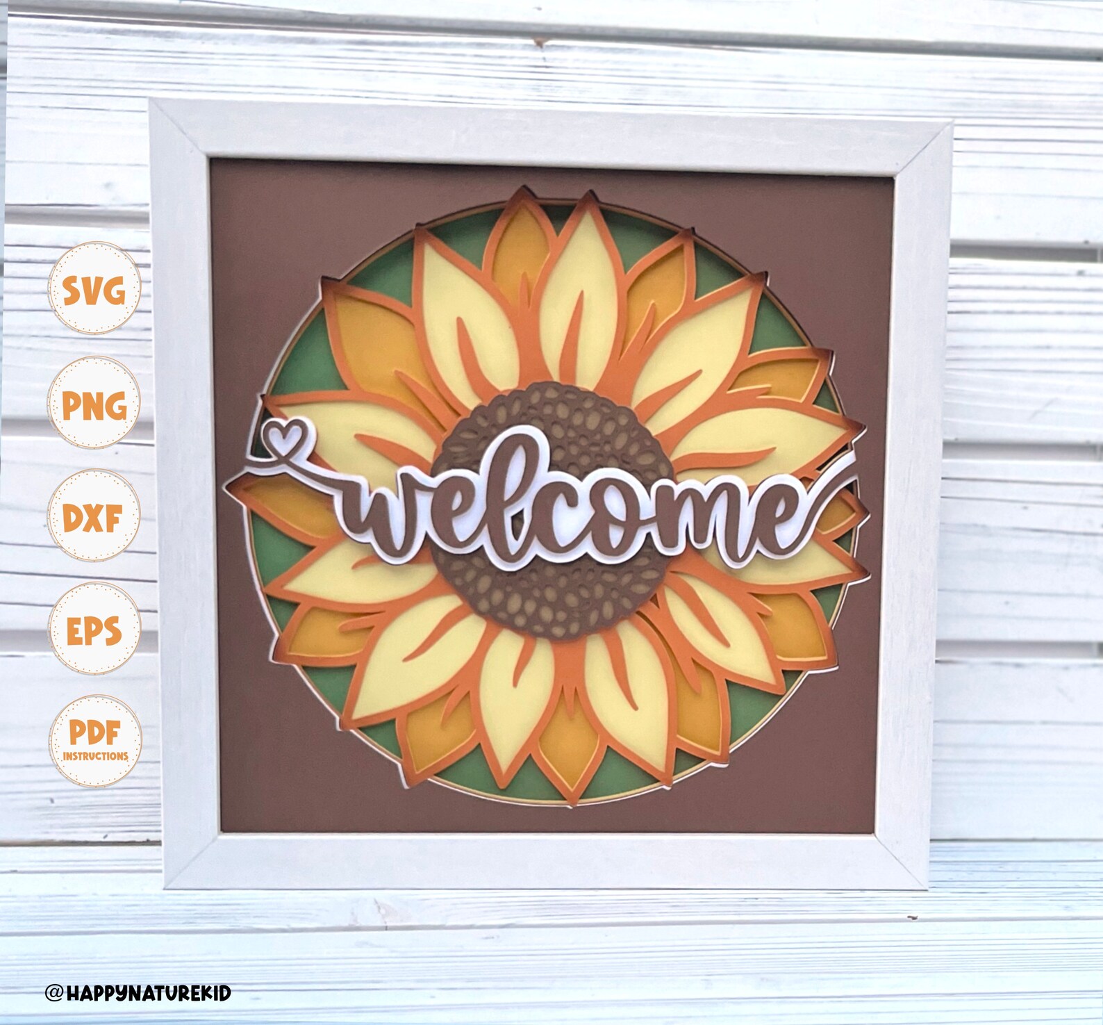 Sunflower Shadow Box Svg Welcome Shadow Box Svg Shadow Box - Etsy