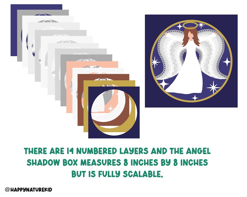 Angel Shadow Box Svg, Angel Shadow Box, Angel Svg, 3d Angel Svg, 3d Svg ...