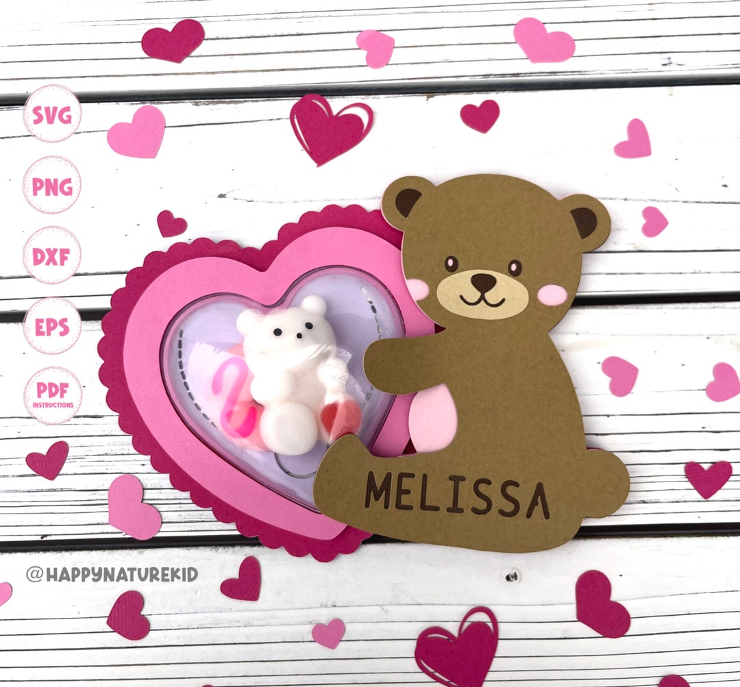 Personalized Candy Holder Bear Svg Valentine Bear Svg Personalized ...