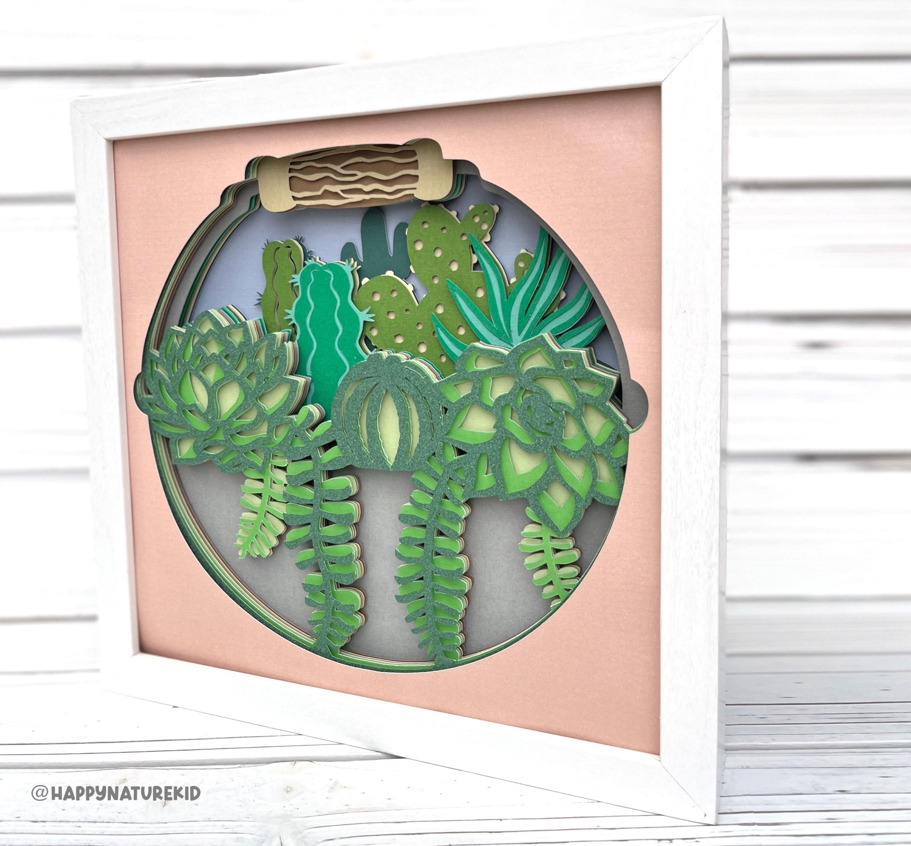3d Succulent Shadow Box Svg 3d Layered Svg Cardstock Svg Files - Etsy