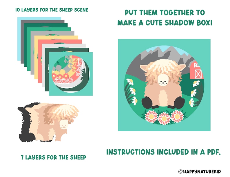3d Sheep Shadow Box Svg 3d Sheep Svg 3d Layered Svg 3d Mandala - Etsy