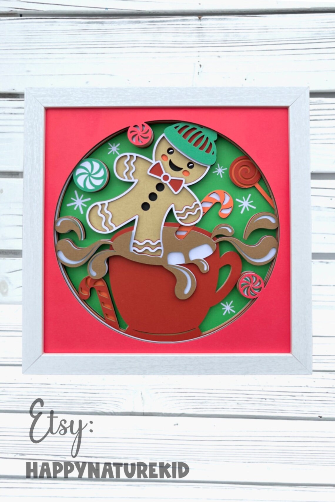 Gingerbread Shadow Box Svg Shadow Box Svg Christmas Shadow - Etsy