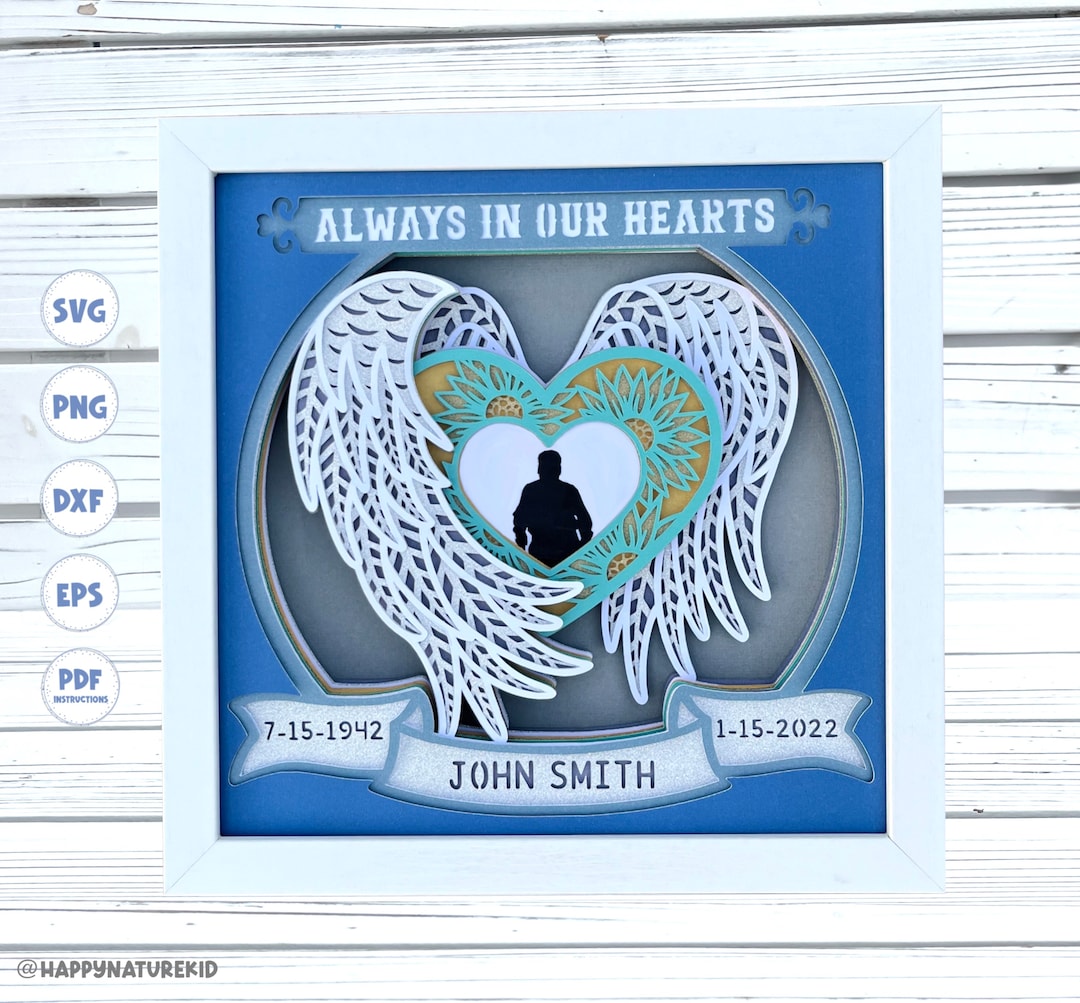 3d Angel Wings Memorial Shadow Box Svg Mandala Angel Wings Svg ...