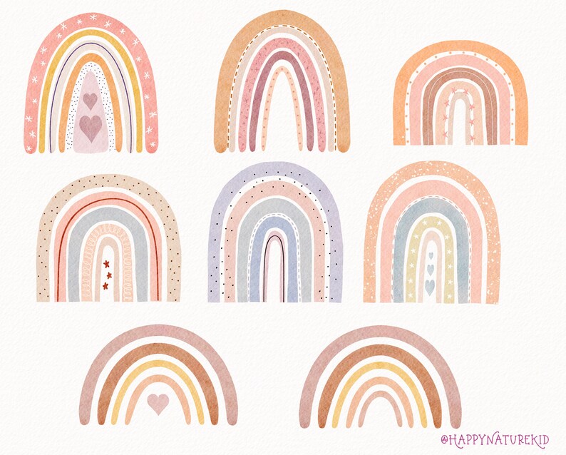 Boho Rainbow Boho Rainbow Clipart Boho Rainbow Png Rainbow - Etsy
