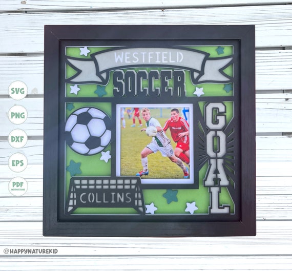 Soccer Shadow Box Svg Personalized Shadow Box Svg Soccer - Etsy