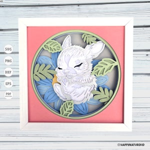 Cute Bunny Shadow Box Svg, Spring Shadow Box Svg, Easter Shadow Box Svg ...