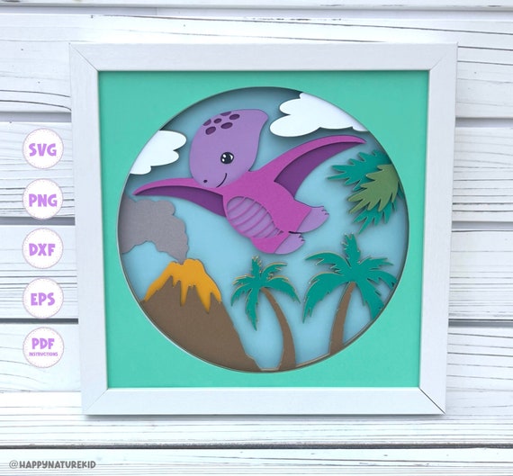 Dinosaur Shadow Box Svg Baby Dinosaur Svg Shadow Box Svg - Etsy