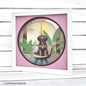 Boho Dog Shadow Box Svg, Mid Century Modern Shadow Box Svg, Svg Files ...