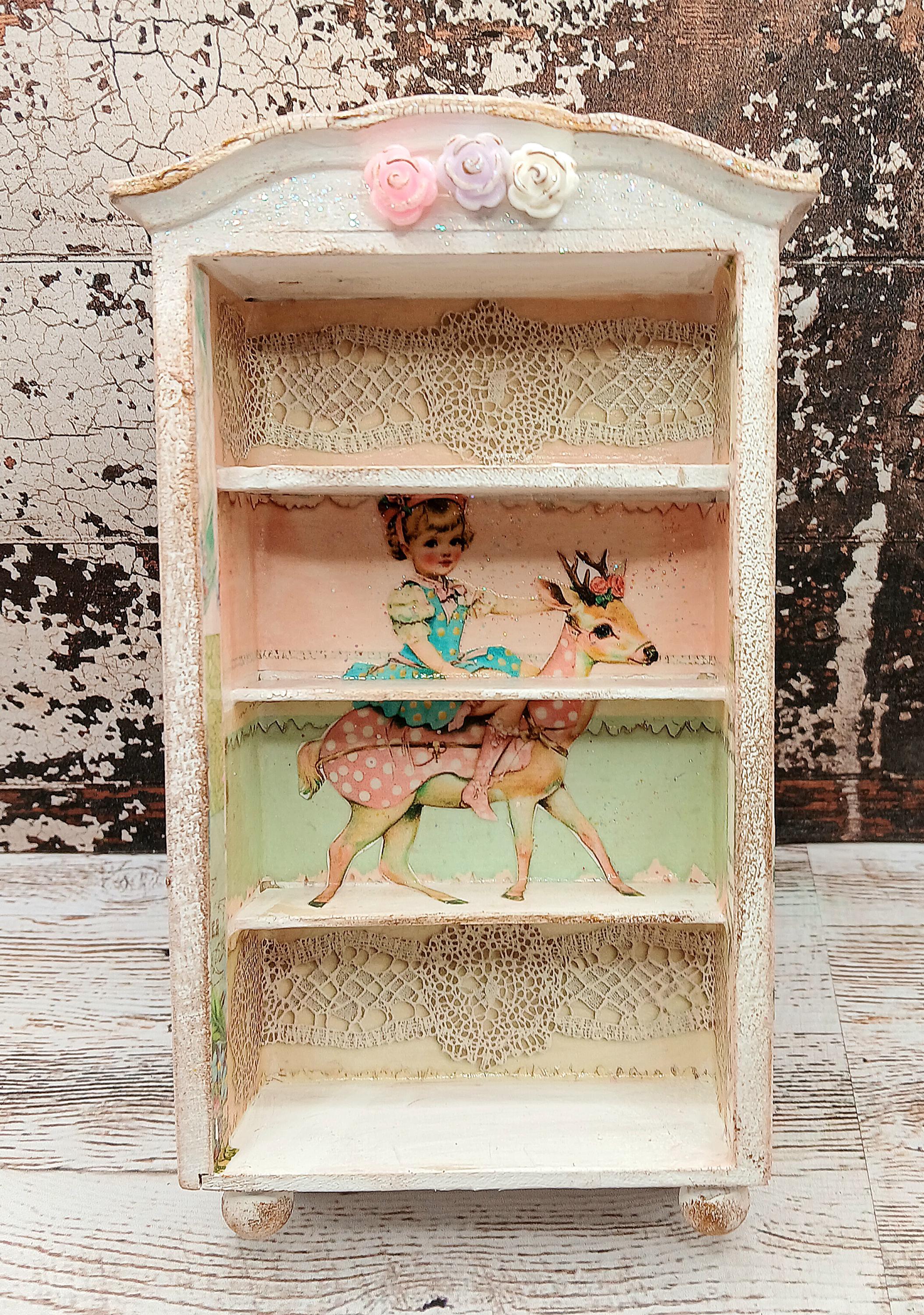 12th Scale Miniature Fairy Bookcase Dollhouse Furniture Whimsical ...