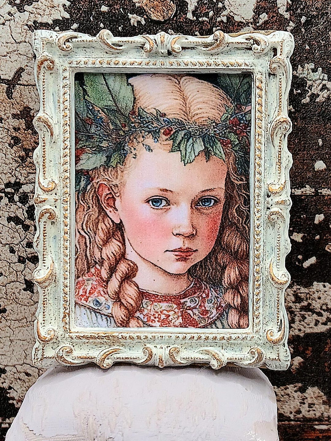 Dollhouse Art Reproduction Miniature Shabby Chic Timeworn Framed ...