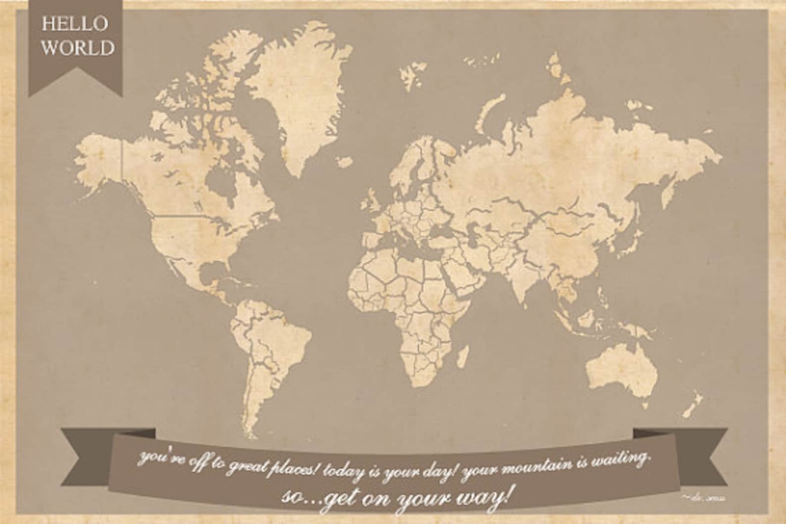 World Travel Maps - Printable World Travel Map Instant Download - 24 ...