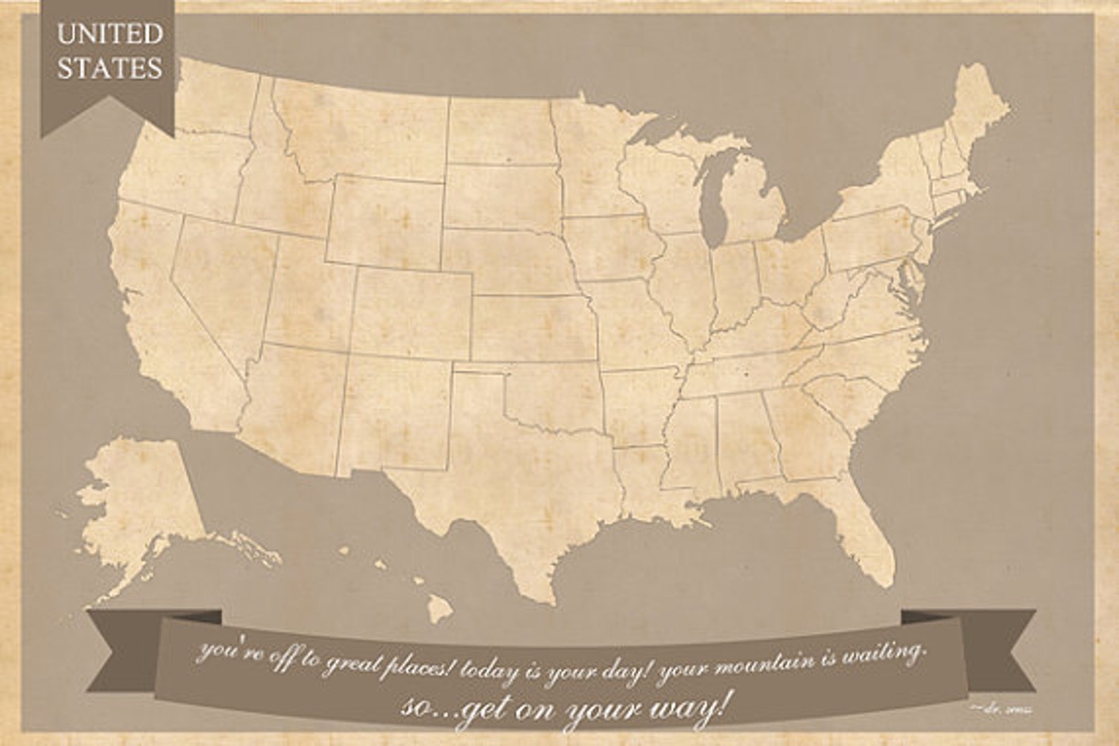 United States Travel Maps - Printable USA Travel Map Instant Download ...