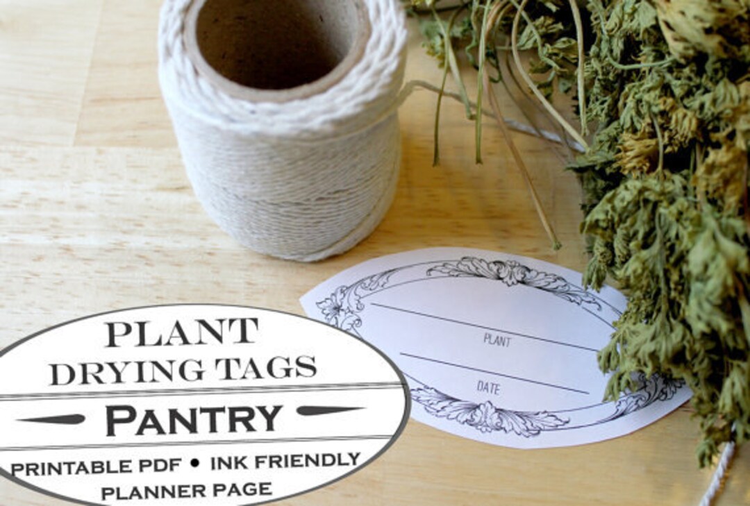 Dried Herb and Plant Hang Tag Labels - Printable Garden Planner Page ...