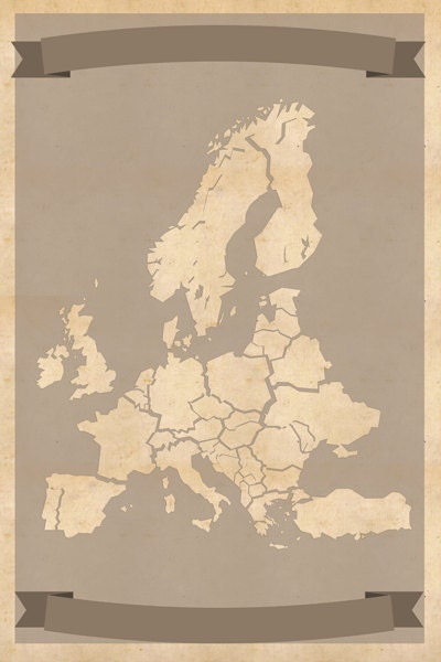 European Travel Maps Printable Europe Travel Map Instant - Etsy