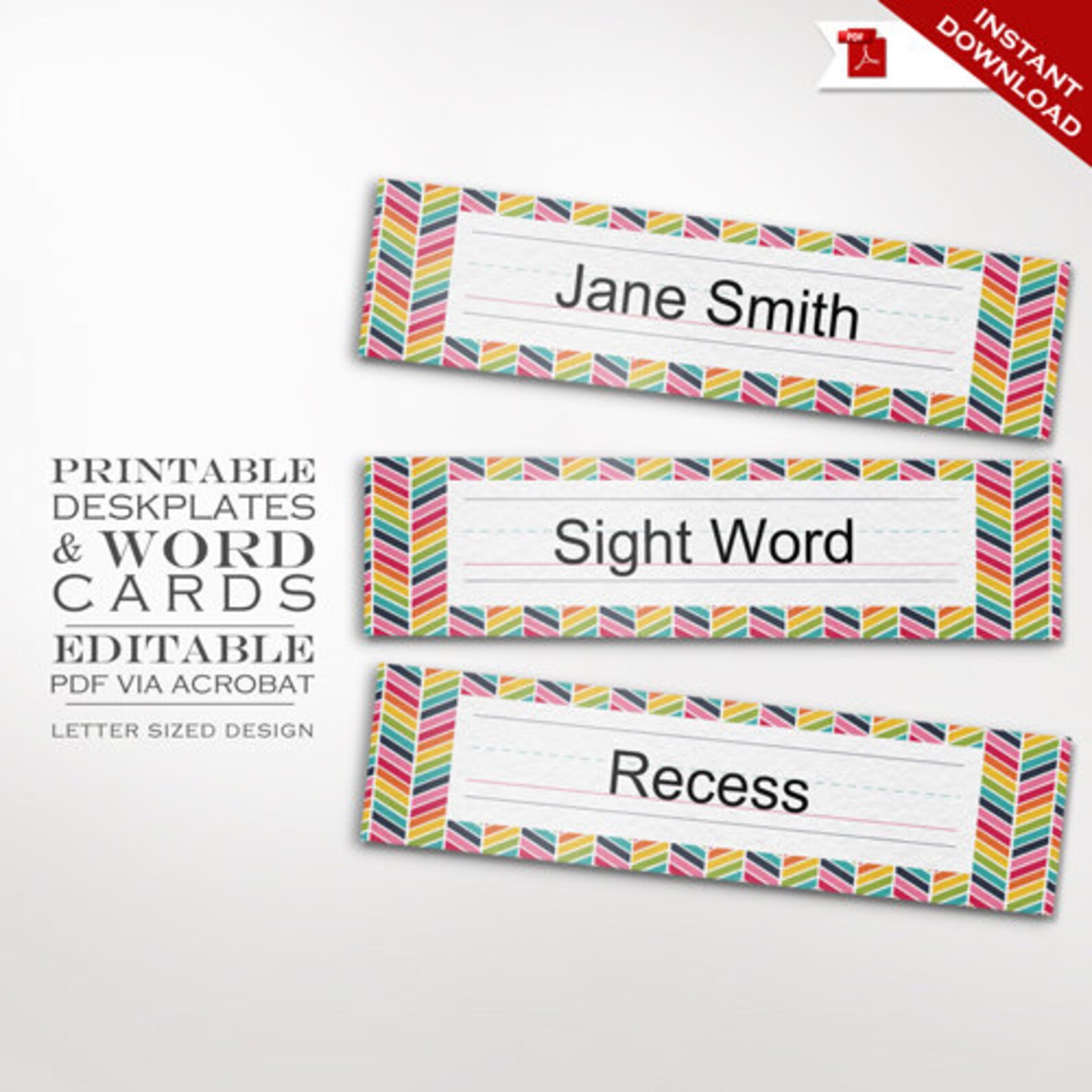 Classroom Nameplate - Printable Editable Deskplate Word Walls Cards ...