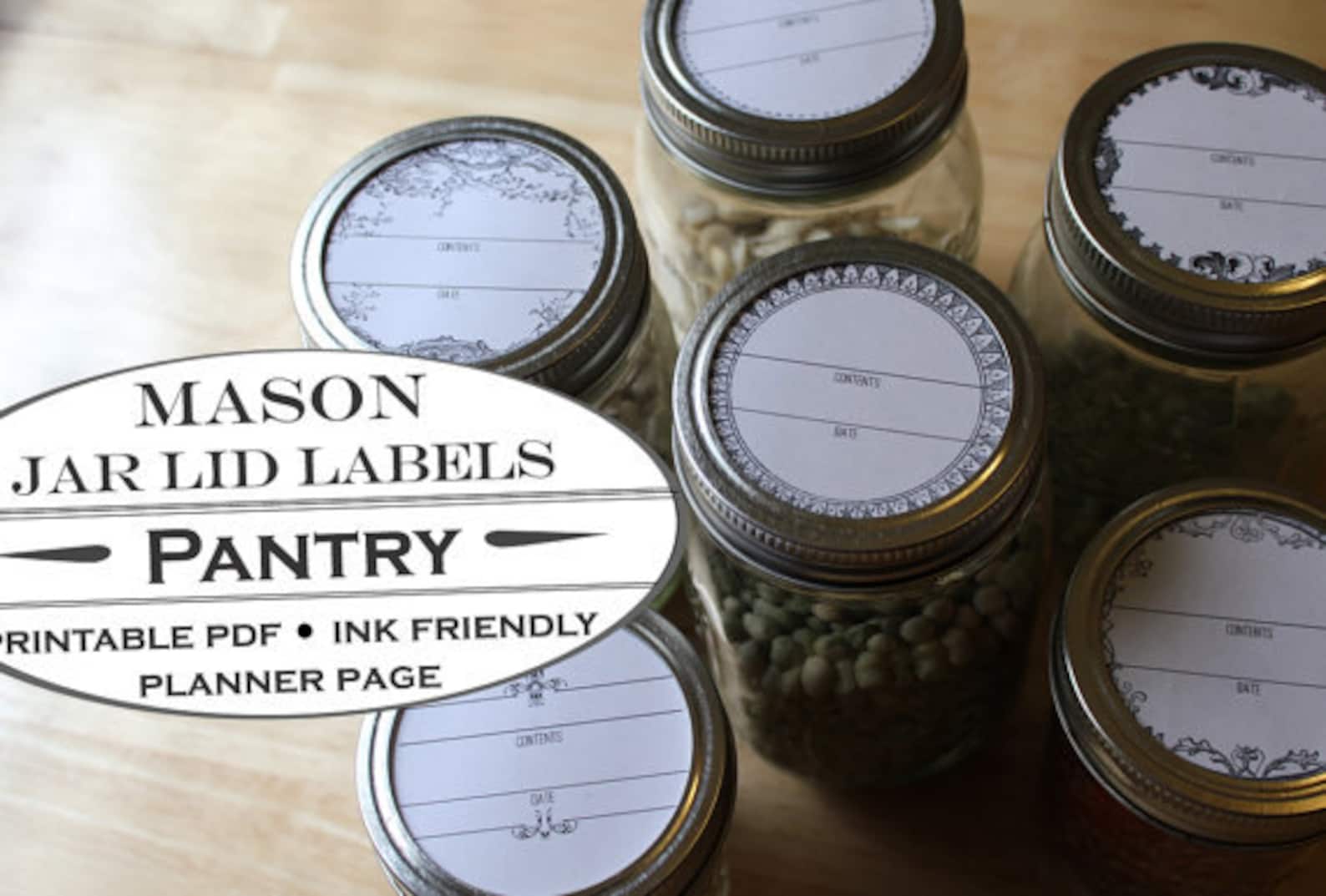 Mason Jar Lid Labels - Printable Garden Planner Page for Garden ...