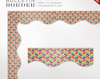 Classroom Bulletin Board Trim Printable Rainbow Dots Border | Etsy