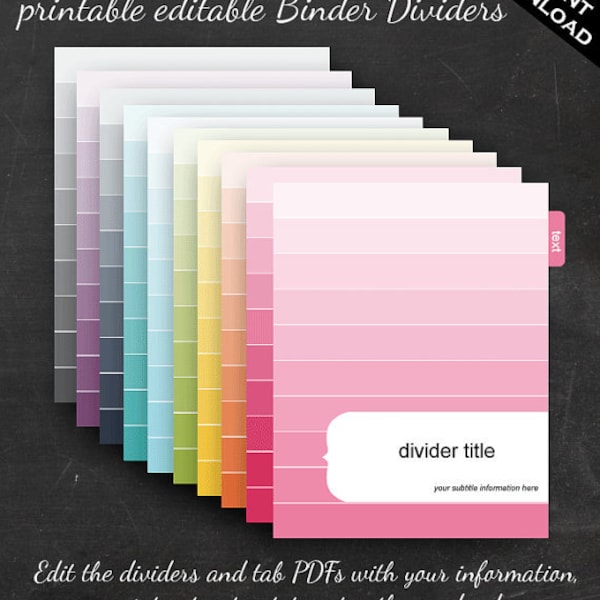 Binder Dividers Printable - Etsy