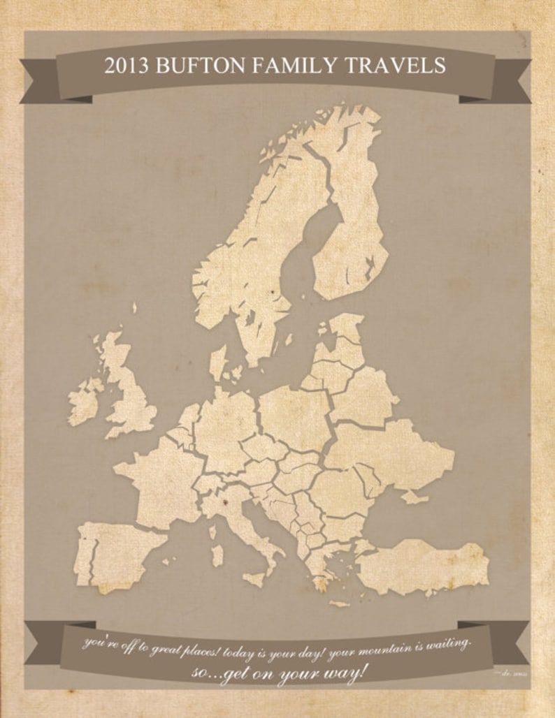 Travel Map - Printable Editable Europe Travel Map Instant Download - Etsy