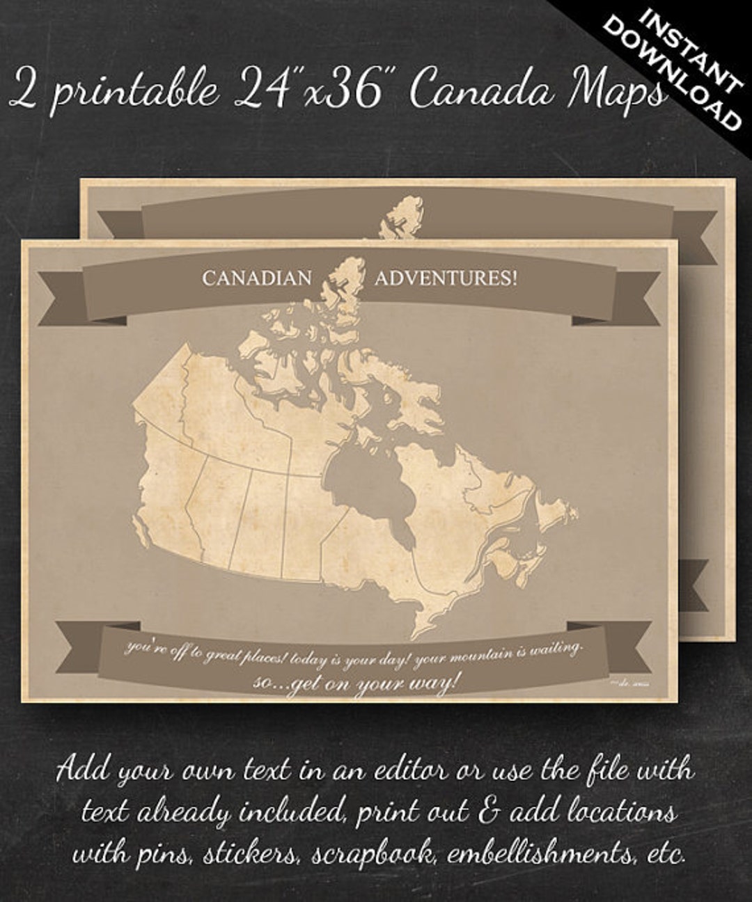 Canadian Travel Maps - Printable Canada Travel Map Instant Download ...