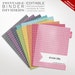 Filofax Binder Dividers Printable Editable Rainbow Ombre Theme A5 ...