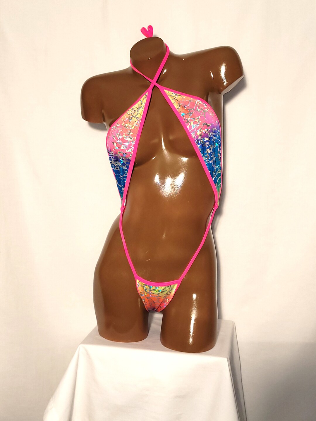 Sexy Cross Front Thong Bodysuit for Exotic Dancer Costume One Size Fits ...