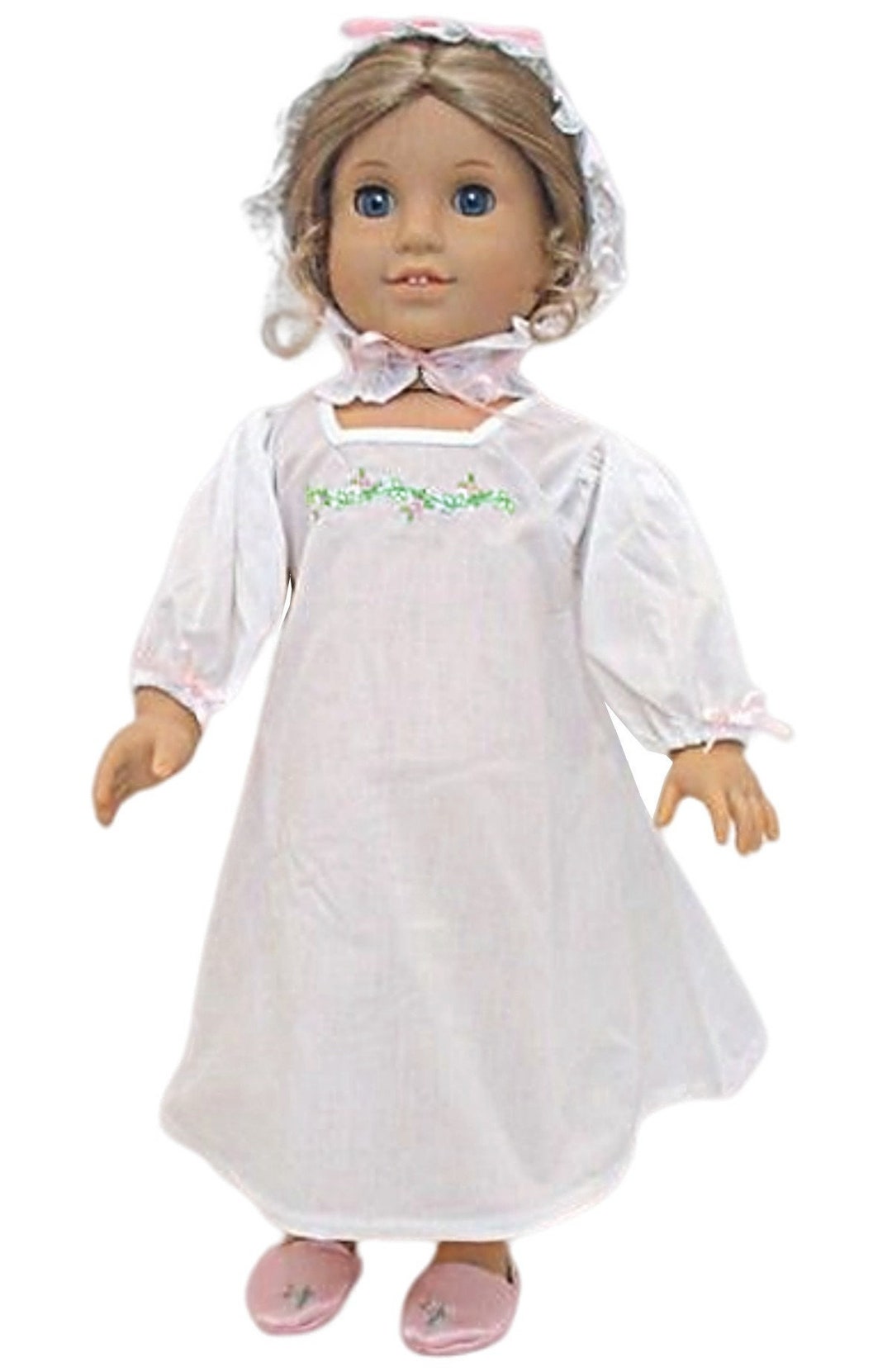Elizabeth Inspired Colonial Nightgown W/ruffled Cap Fits 18 American ...