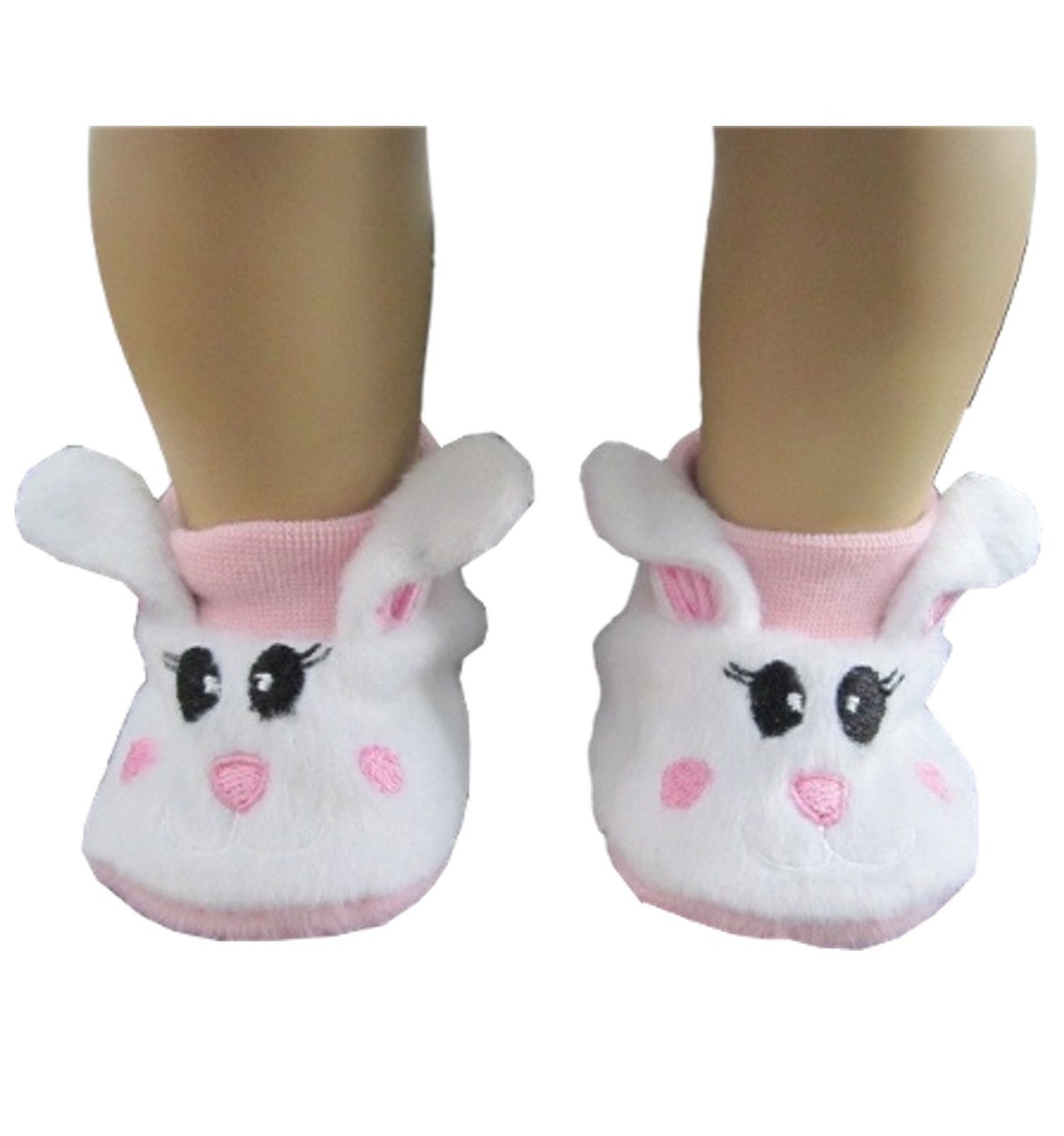 Easter Bunny Boot Slippers Shoes Fit 18 American Girl & Bitty Baby Size ...