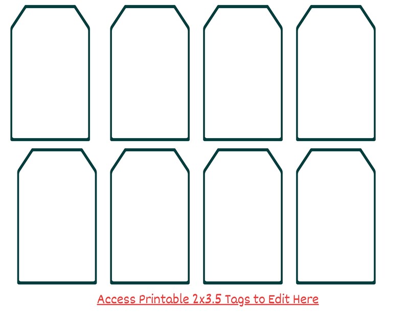 Printable Blank Tags, Edit on Canva, Gift Tags, 2x3.5 Tags DIY Tags ...