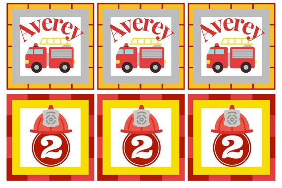 Printable Custom Fireman Labels | Fireman Fire Truck Birthday ...