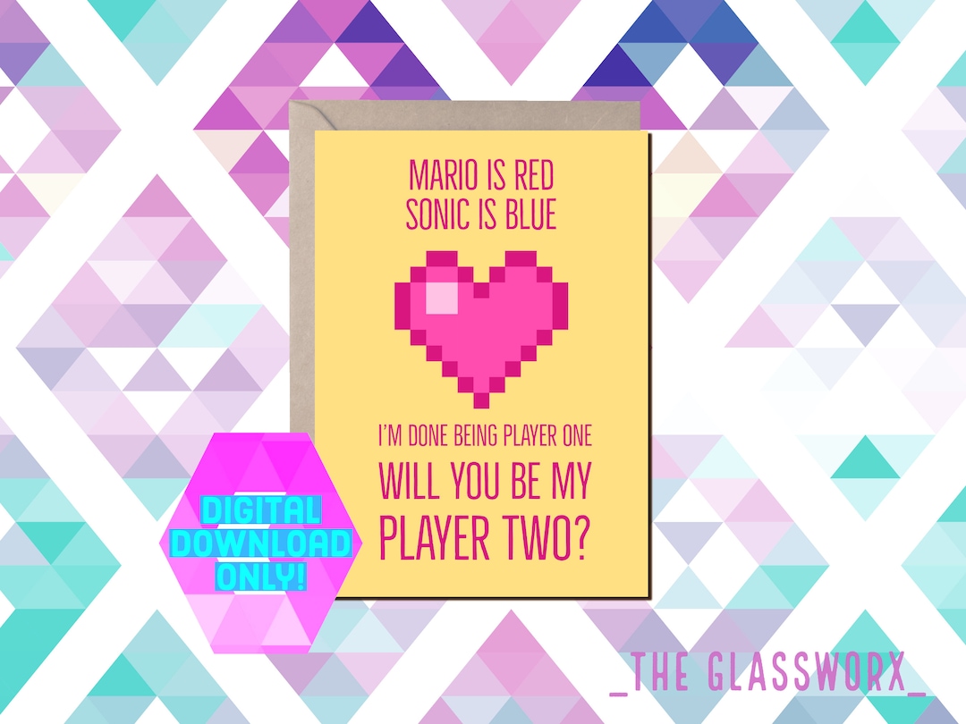 Will You Be My Player Two Gaming Valentine Card Digital Download - Etsy