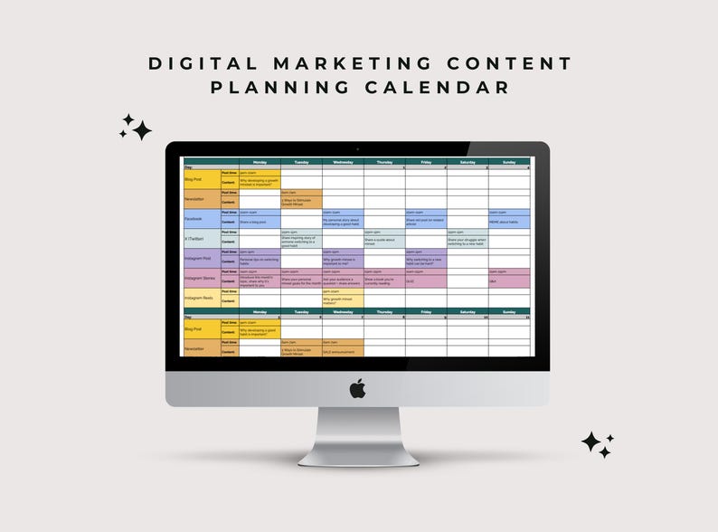 Digital Marketing Kalender 2026 & 2027, Social Media Planner, Content ...