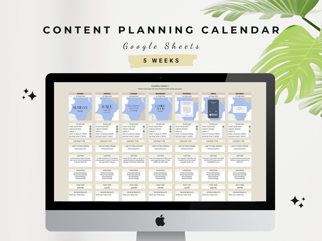 Social Media Content Calendar Google Sheets, Digital Content Planner Spreadsheet, Social Media ...