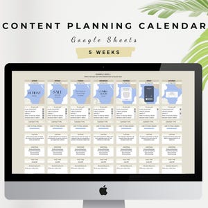 Social Media Content Calendar Google Sheets, Digital Content Planner ...